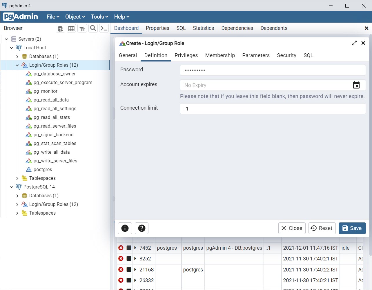 Setting Up Postgres 14 Database