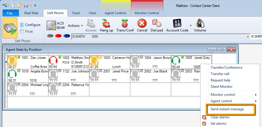 Making and handling calls using Contact Center Client