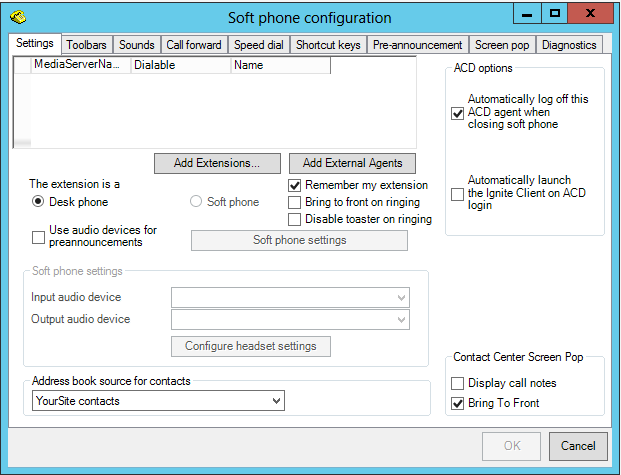 Opening the soft phone