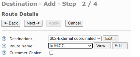 Assign Routes to Destinations