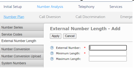 Configure External Number Plan