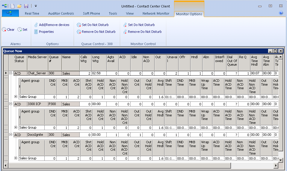 Queue Now and Queue Group Now monitors