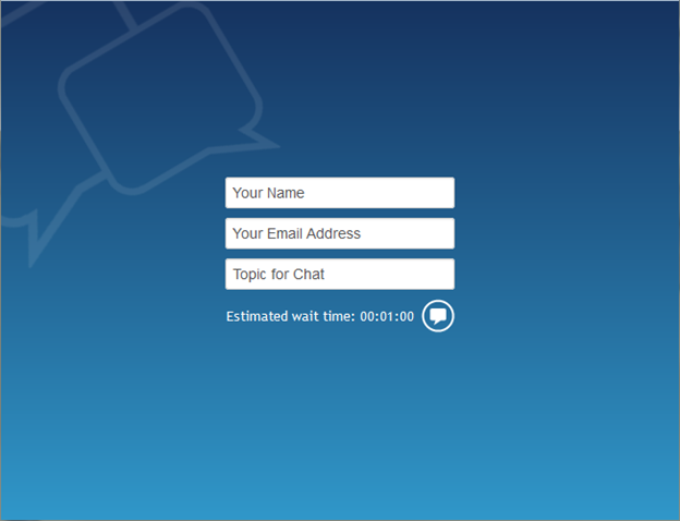 Offering chat by the queue chat request form