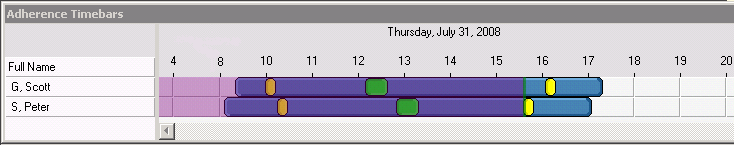 Adherence Timebars monitor