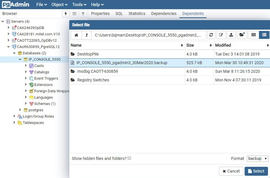 Upgrading the Postgres Server