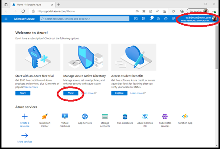 Create the Azure Client Application in Azure