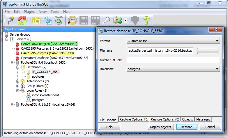 Upgrading the Postgres Server