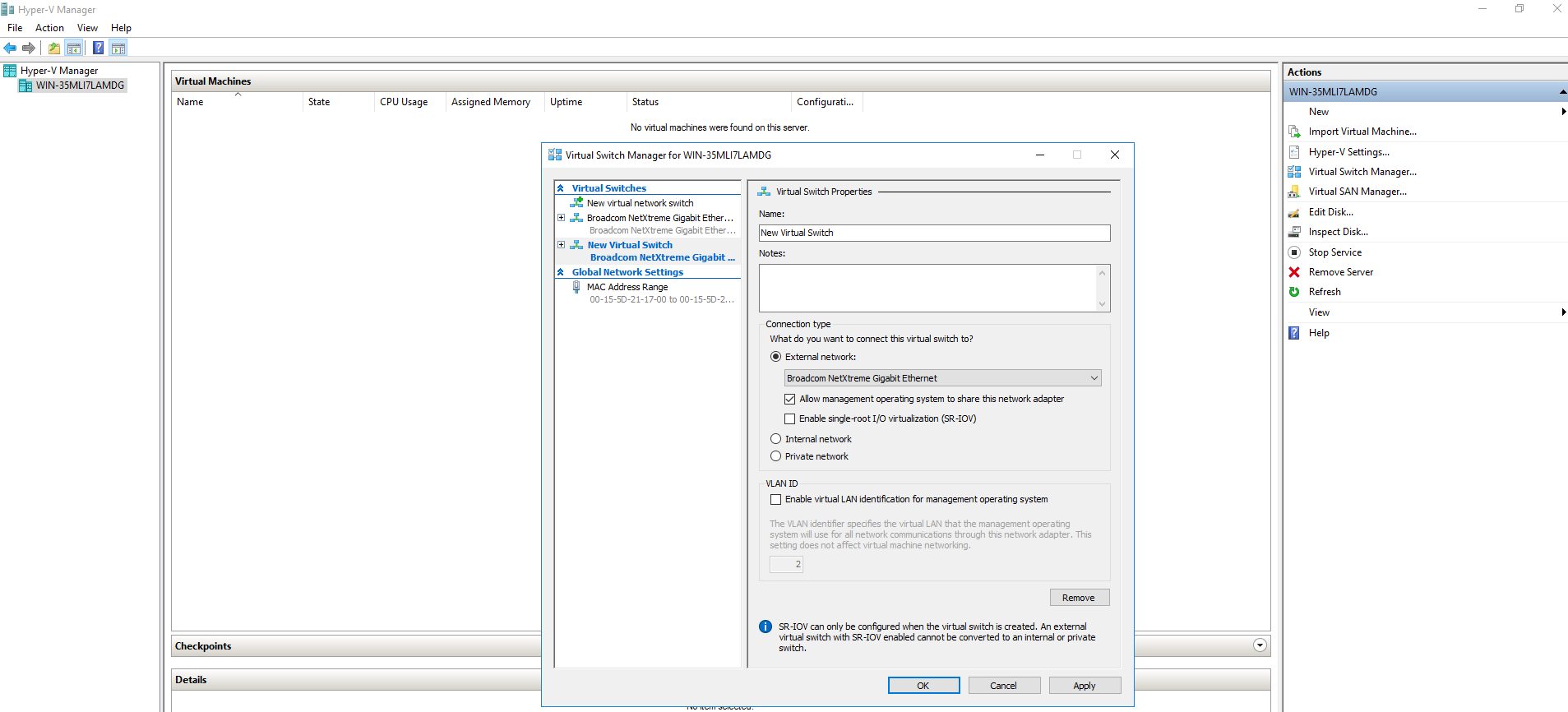 Installing MX-ONE on Hyper-V