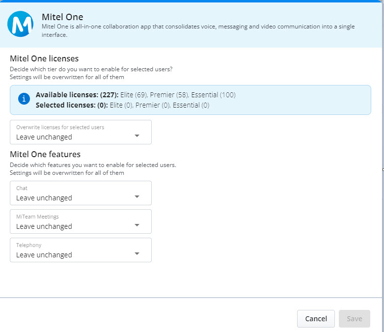 Assigning Mitel One Licenses to Users