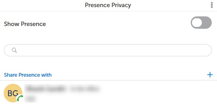 Presence privacy settings