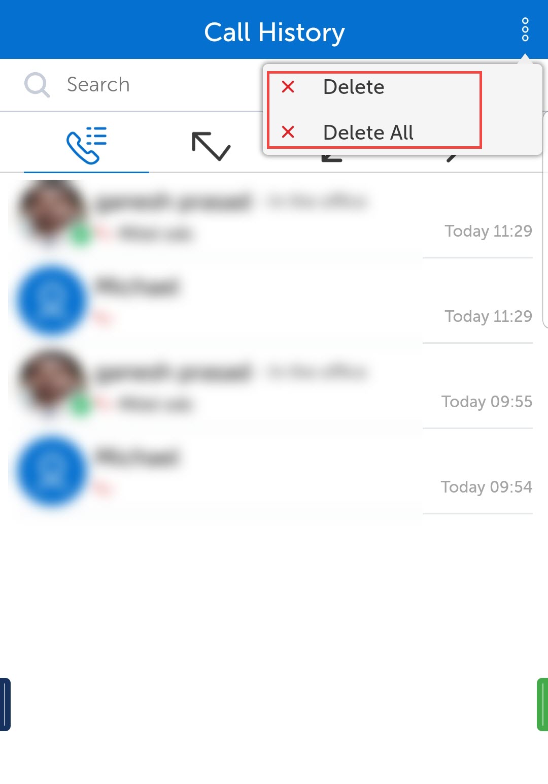 Deleting Call History