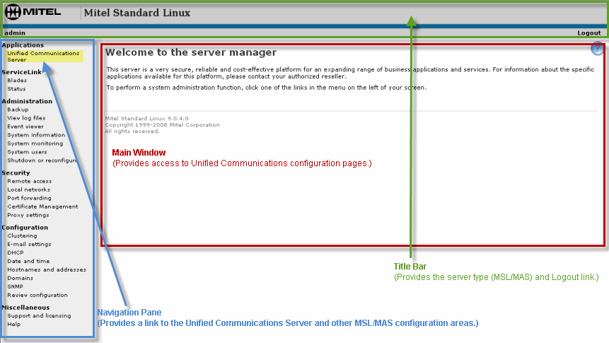 The Administrator Interface