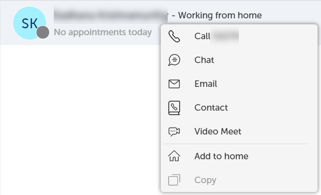 Making a MiCollab call from the Phone menu